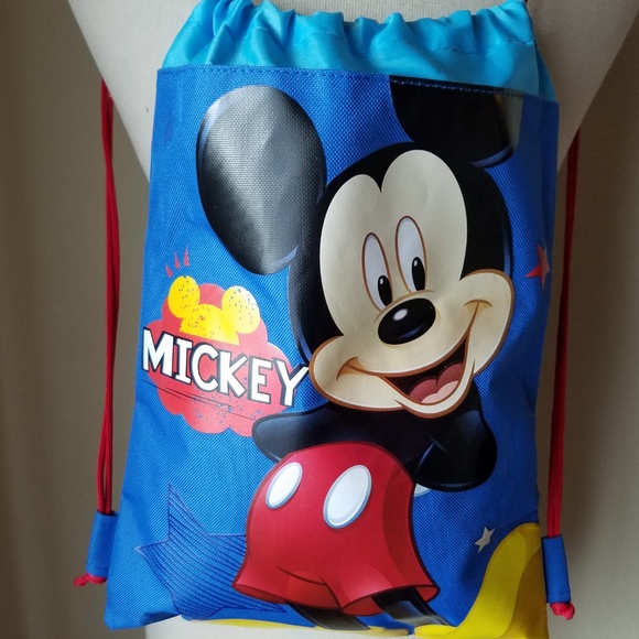 Disney | Accessories | Disney Mickey Drawstring Backpack Giant Lanyard | Poshmark